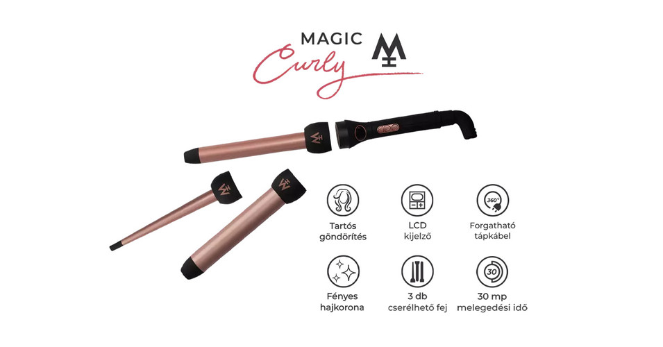 Magic Curly 3:1 cserélhető fejes Hajgöndörítő - Magic Hair - Egészséges ...