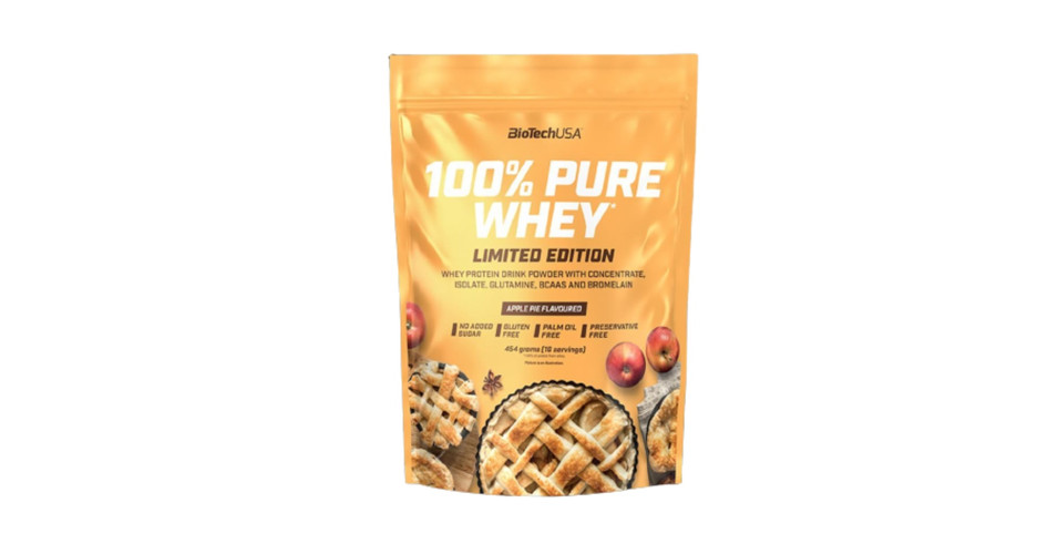 BioTechUSA 100% Pure Whey 454g almás pite - Gyors felszívódású fehérjék ...